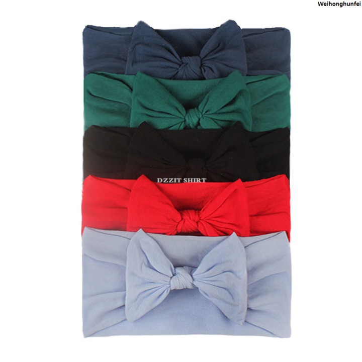 Weihonghunfei5Pcs/Set Newborn Baby Hair Accessories Solid Color Nylon ...