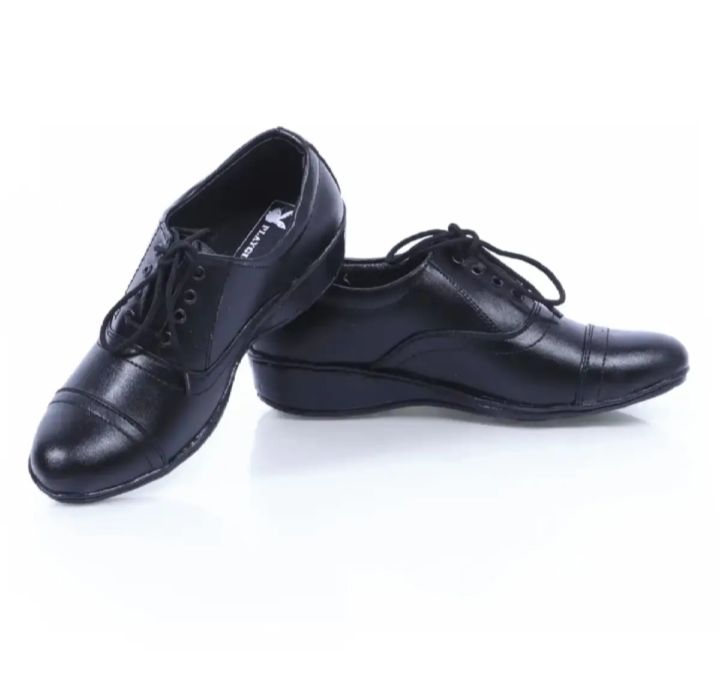 Black Lace-Up College Shoes For Girls (P1986) | Daraz.com.np