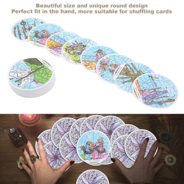Round Tarot Deck Divination Playing Cards Interaction Paper Board Game ...