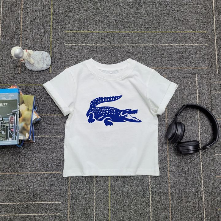 2025 Summer Children's Clothing Men's and Women's Crew Neck Crocodile ...