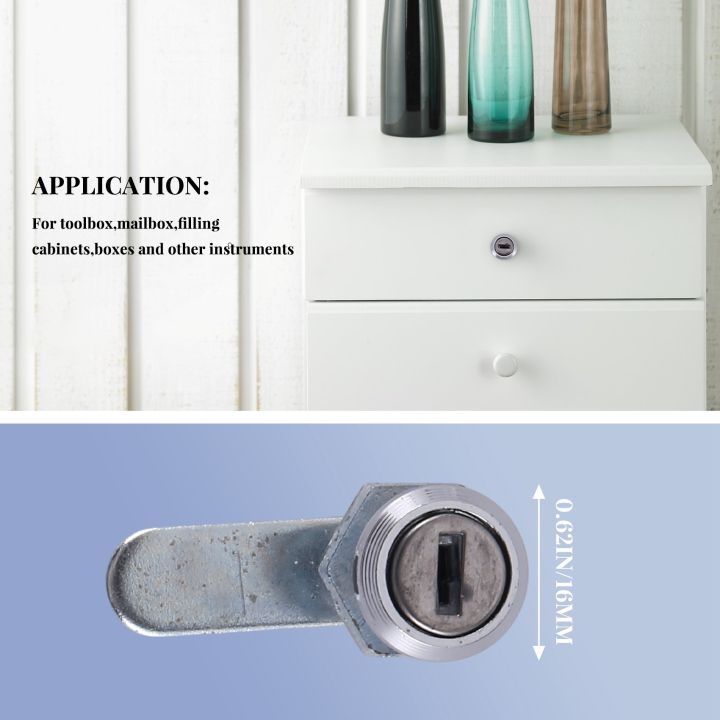 NAMUNY Cam Lock Desk Drawer Lock 16MM + 2 Keys for Arcade Cupboard ...