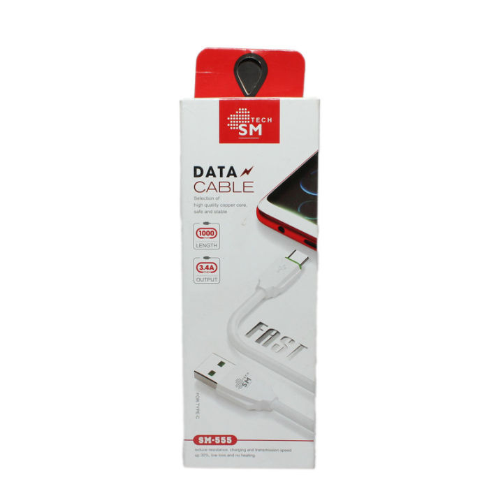 White SM-555 Tech Normal Data Cable | Daraz.com.np