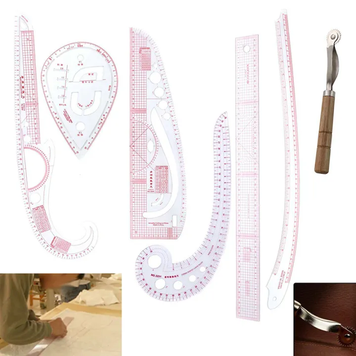 7 multifunction curve ruler drawing sewing clothes design tailor set ...