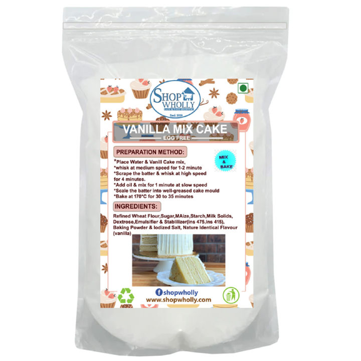 ShopWholly Premium Vanilla Cake Premix – Soft, Moist & Easy-to-Bake Mix ...