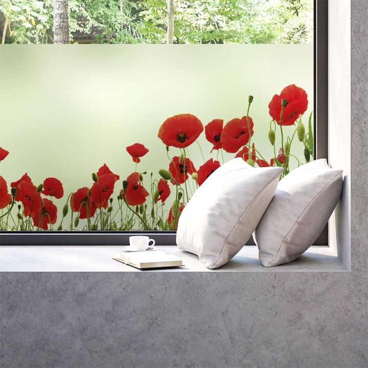Blackout and Privacy Sticker for Window Poppies 1 meter x 40cm | Daraz ...