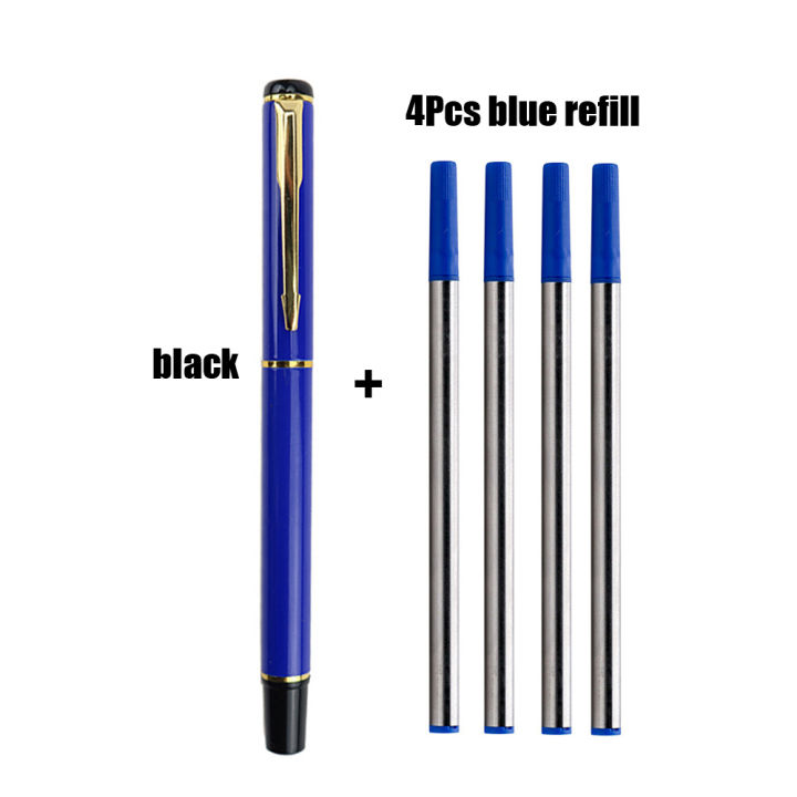 1+4Pcs/Set Office A Pen Metal Ballpoint Pen With Refill Gift Stationery ...