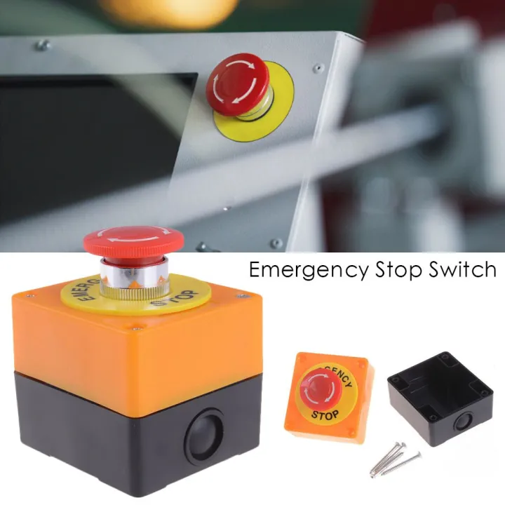 Waterproof Plastic Shell Mushroom Emergency Stop Switch Push Button ...