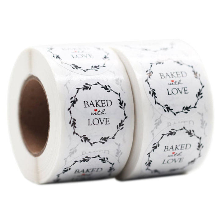 500pcs Round Bake with Love Sticker Handmade Packaging Seals Gift Paper ...