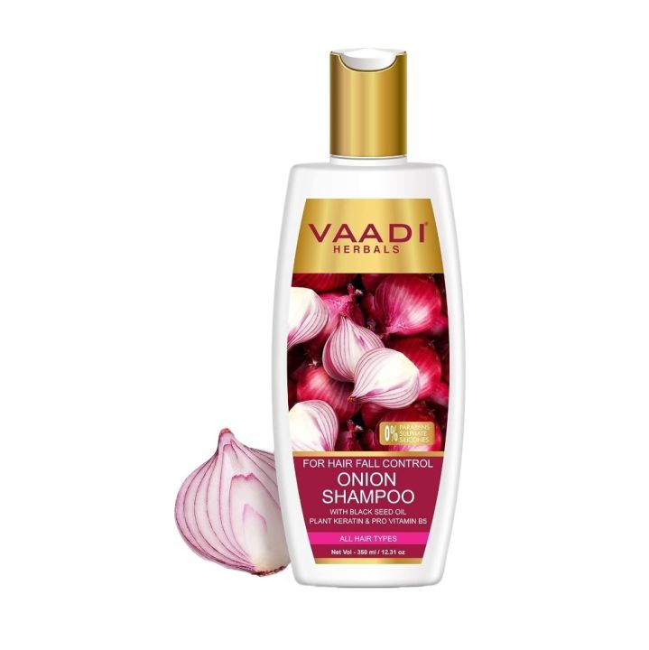 Vaadi Herbals Onion Shampoo with Plant Keratin & Pro Vitamin B5 350 ml ...