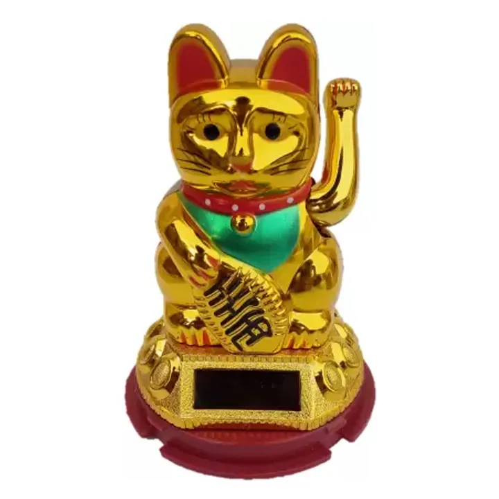 Love Kart Vastu Feng Shui Solar Welcome Lucky Cat waving Hand for ...