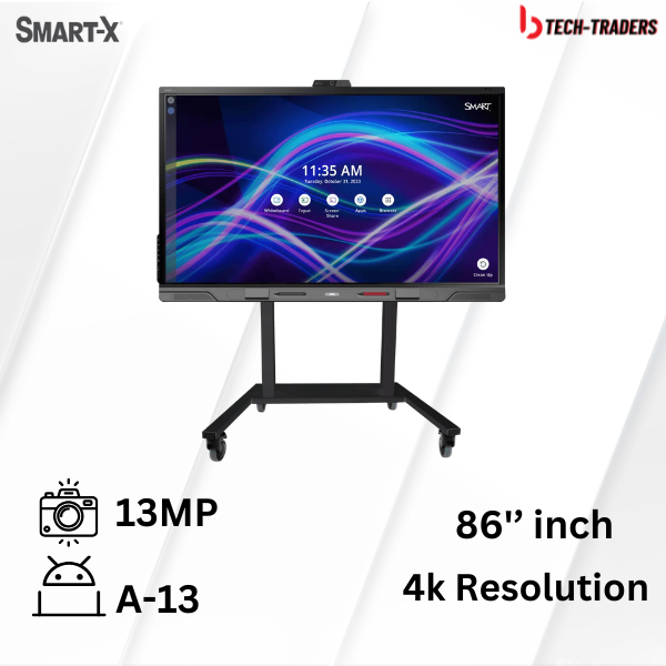 Smart Interactive Board (86 inch, 4k resolution, Android 13, 13Mp camera) TROLLY STAND FREE ...