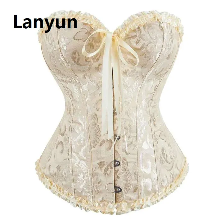 Lanyun Women Corsets Bustiers ral Lace Tops Shapewear Vintage Corset ...