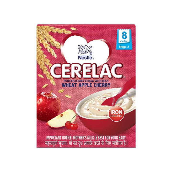 Nestle Cerelac Stage 2 Fortified Baby Cereal Wheat Apple Cherry 349 g ...