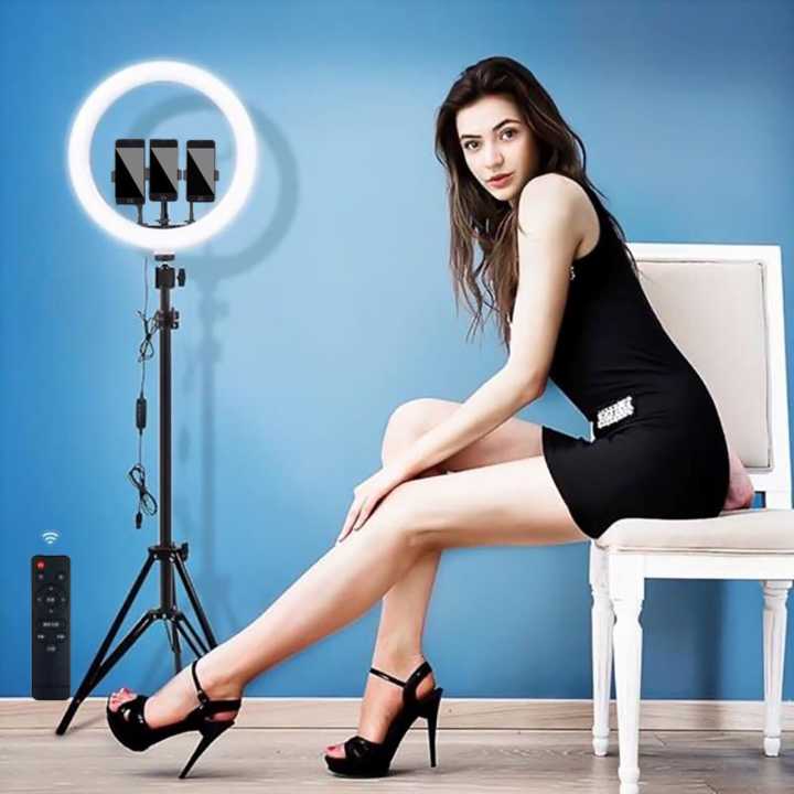 Fully Remote Control 45cm Outer 5500K LED Ring Light With 3 Mobile ...