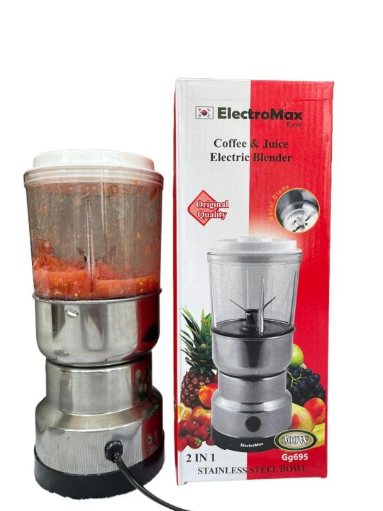 Electromax Stainless Steel 2 In 1 Multipurpose Portable Mini Mixre Grinder | Daraz.com.np