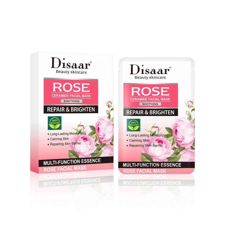 Disaar Rose & Ceramide Facial Mask Aloe Vera Extract Long Lasting ...