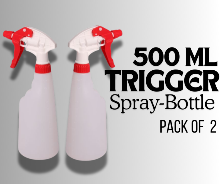 SPRAY BOTTLE 2 piece /500ml Heavy Duty Empty Plastic Water Trigger ...