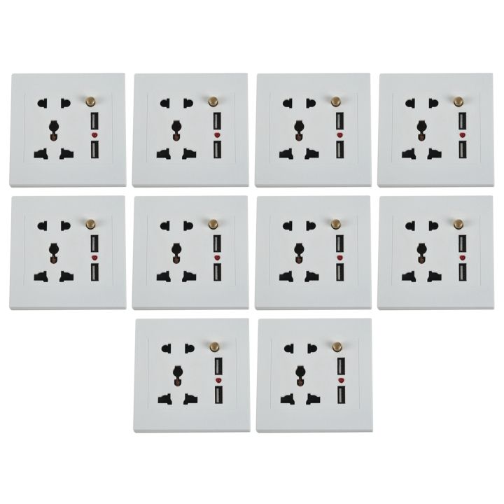 10X 2.1A Dual USB Wall Charger Socket Adapter Universial Power Outlet ...