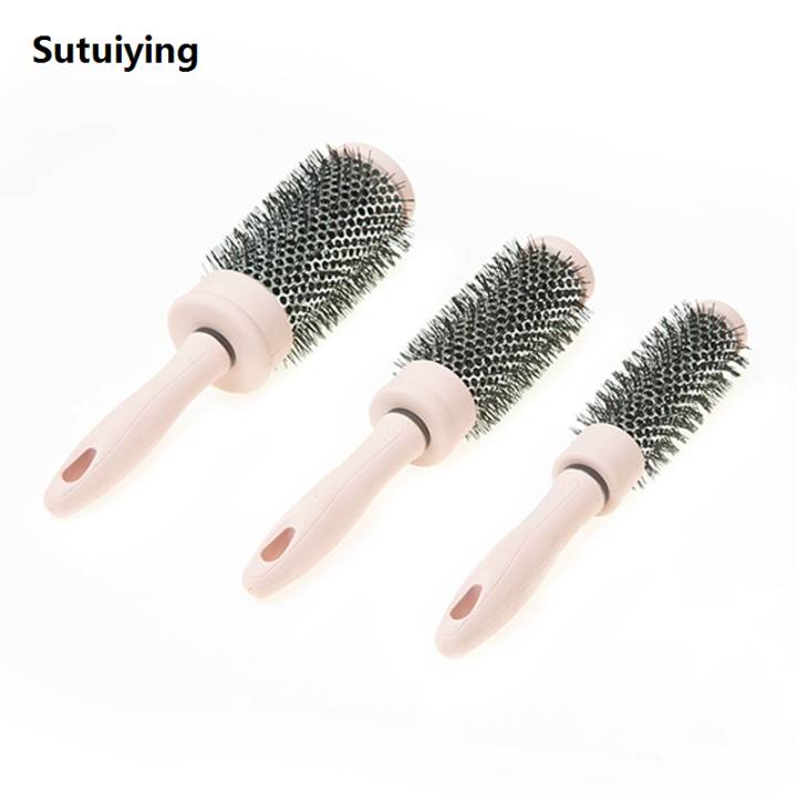 Sutuiying 1pc/ pink round comb for untangling, straight New curls and ...