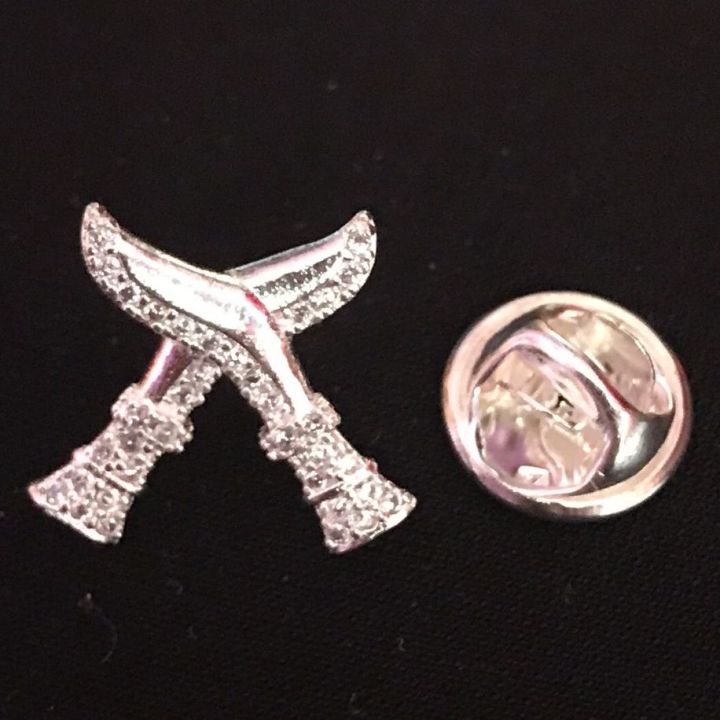Silver Plated Khukuri Design Brooch For Men | Daraz.com.np
