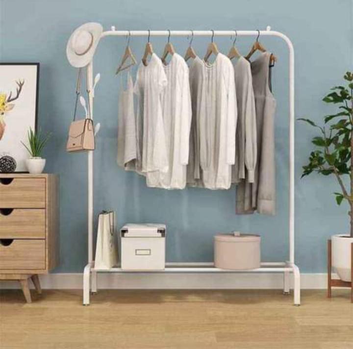 Coat Rack And Clothes Hanger Single Rod Stand (Requires Self Assembly ...