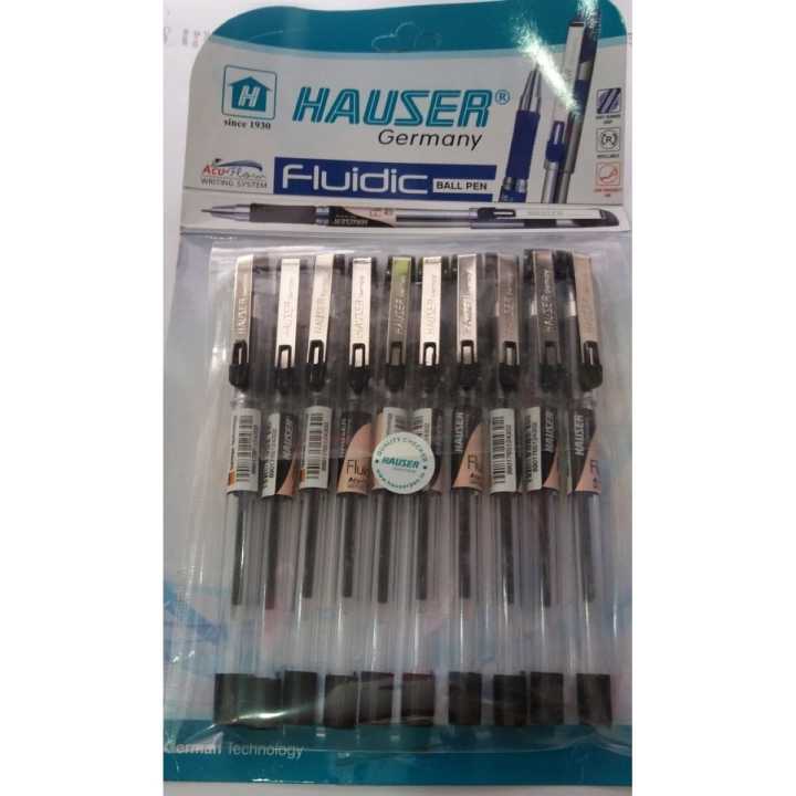 Hauser Fluidic Black Ball Pen Black ( Set of 10 Pcs ) | Daraz.com.np