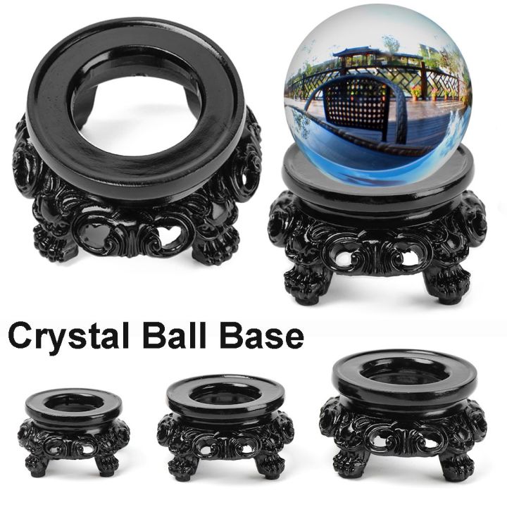 Black Globe Stone Holder Home Decor Sphere Pedestal Crystal Ball Base ...