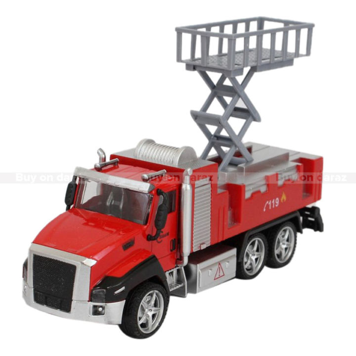 Red Die-Cast Metal Friction Fire Truck For Kids | Daraz.com.np