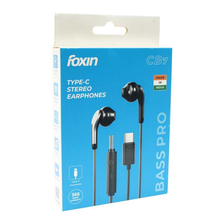 Foxin CB 7Type C Bass Pro Stereo Earphones | Daraz.com.np
