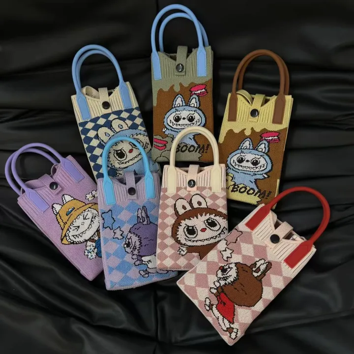 2025 labubu cute knitted crossbody bag coin purse handbag carrying ...