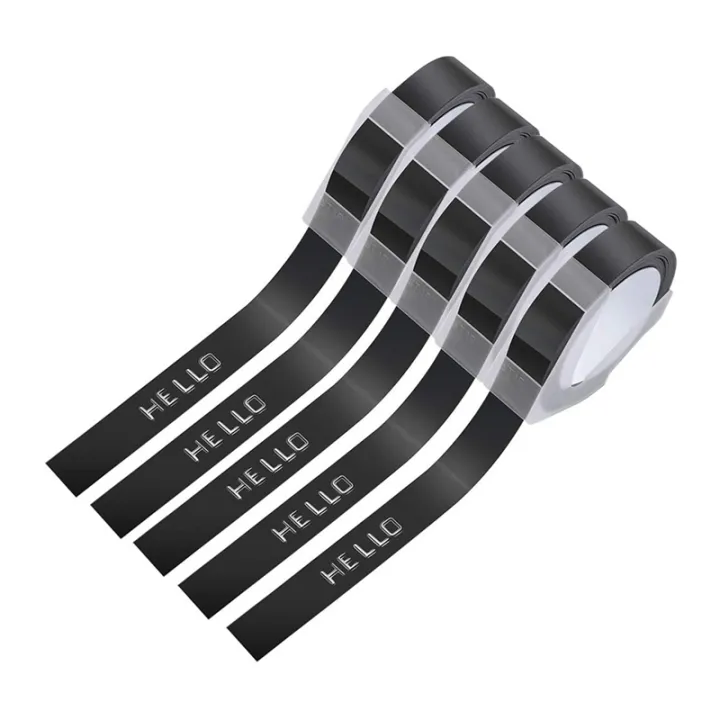 10 Pack Label Tape for Embossing Tape 12mm 3D Emboss Labels, White on ...