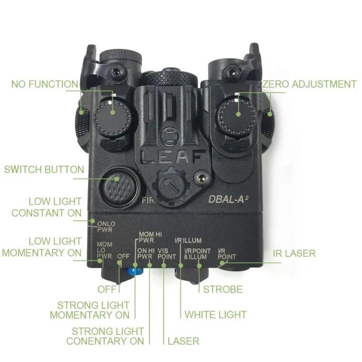 2025 Tactical DBAL-A2 Laser Flashlight Indicator Red Green Dot/White ...