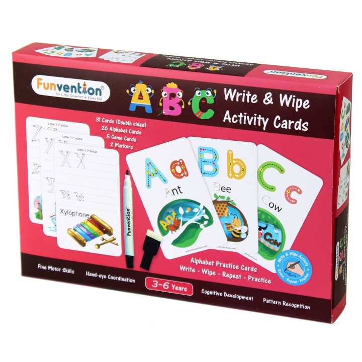 ABC Alphabet Write and Wipe Activity Writing Practice Cards Learning ...
