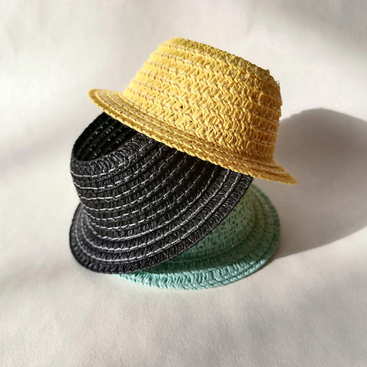 For Sitting Party Labubu Hat Open Top Straw Hat Woven Hat Labubu Party ...
