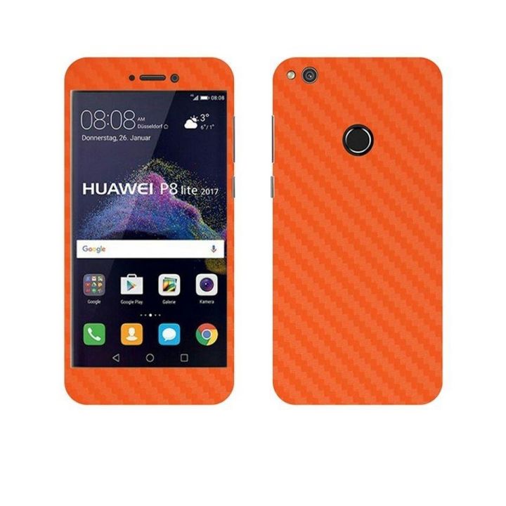 New goods Huawei GR3 2017 Orange Carbon Fiber Texture Mobile Skin ...