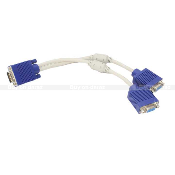 Blue/White 0.2m Long 2 In 1 VGA Splitter Cable For Computer | Daraz.com.np