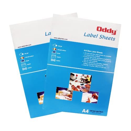 Oddy A4 Paper Label Stickers - 40 labels/sheet (100 sheets) for Lazer ...
