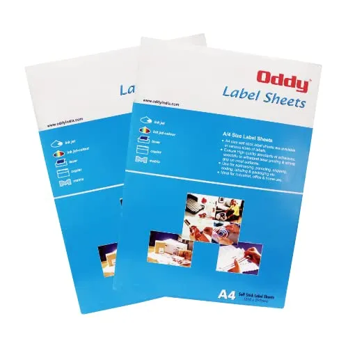 Oddy A4 Paper Label Stickers - 40 labels/sheet (100 sheets) for Lazer ...