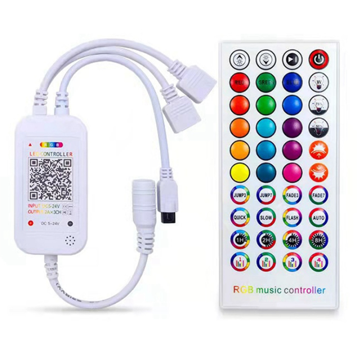 Bluetooth LED Controller+40 Keys Remote Control RGB IR RF DC5-24V for ...