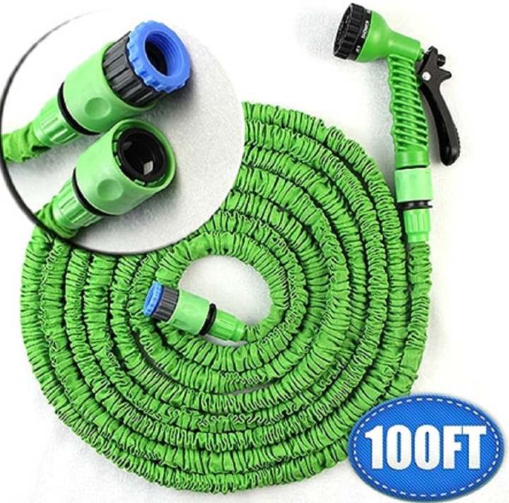 100-Feet Green The Incredible Expanding Magical Hose Pipe With Spray ...