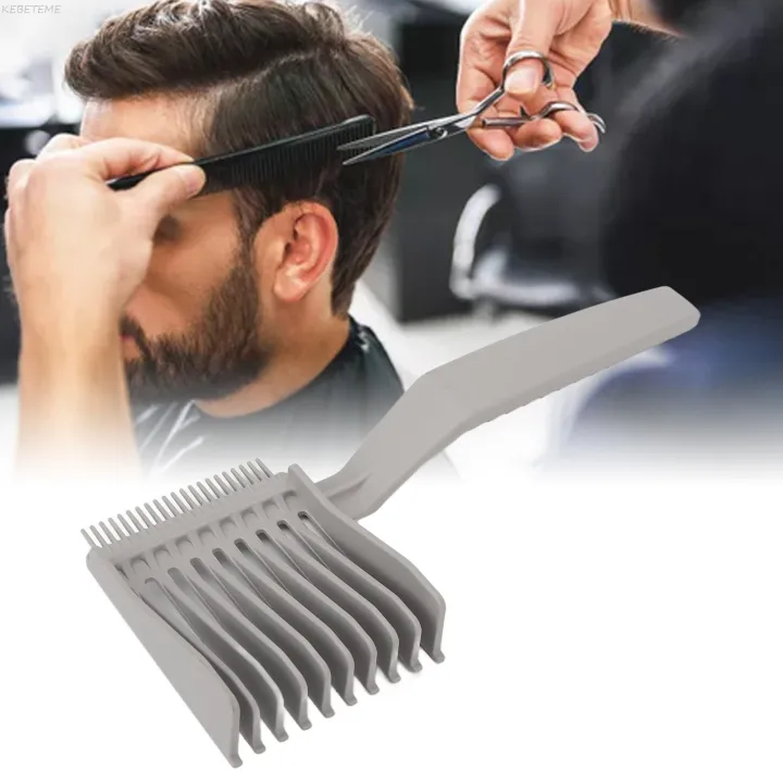 KEBETEME Mens Hairstyle Comb Styling Tools Flat Top Guide Comb Anti ...