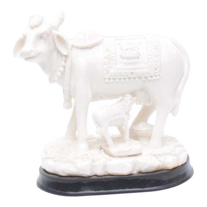 White God Laxmi Cow Ceramic Statue 4inch | Daraz.com.np