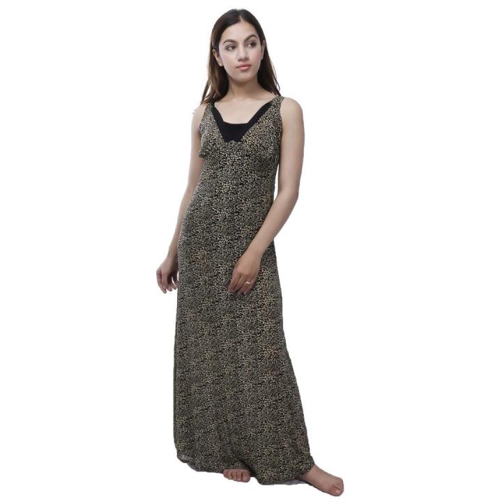 Stone Pattern Black Color Single Piece Nighty | Daraz.com.np