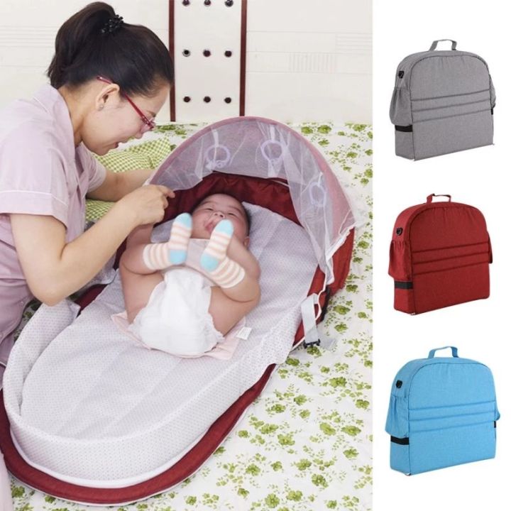 Portable Multifunctional Infant Baby Bed and Mosquito Net Mom Backpack ...
