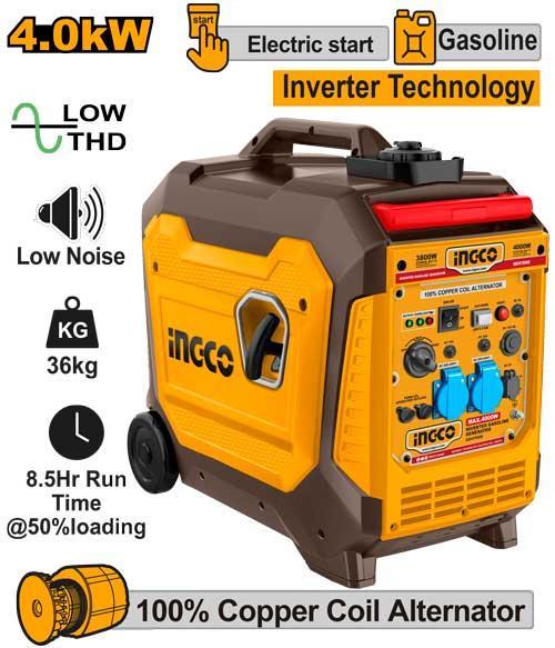 INGCO Power Tools New Inverter Gasoline Generator 4..0kW GEI47506E ...