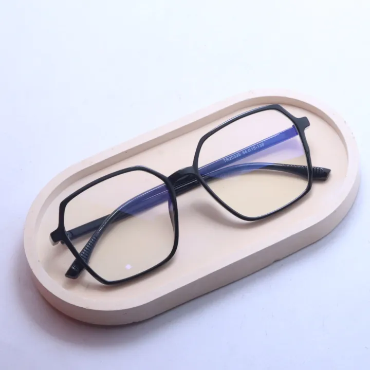 Blue Ray Cut Black Frame Square Best Quality TR Frame New Design Glass For Women And Men | Daraz ...