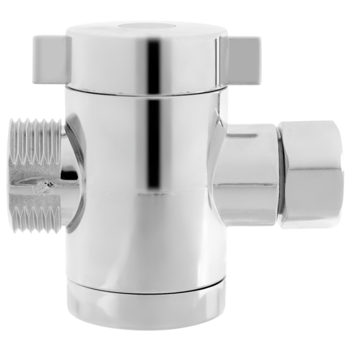 ABS Chrome 3 Way Diverter Hose Fitting T Shape Adapter Connector ...