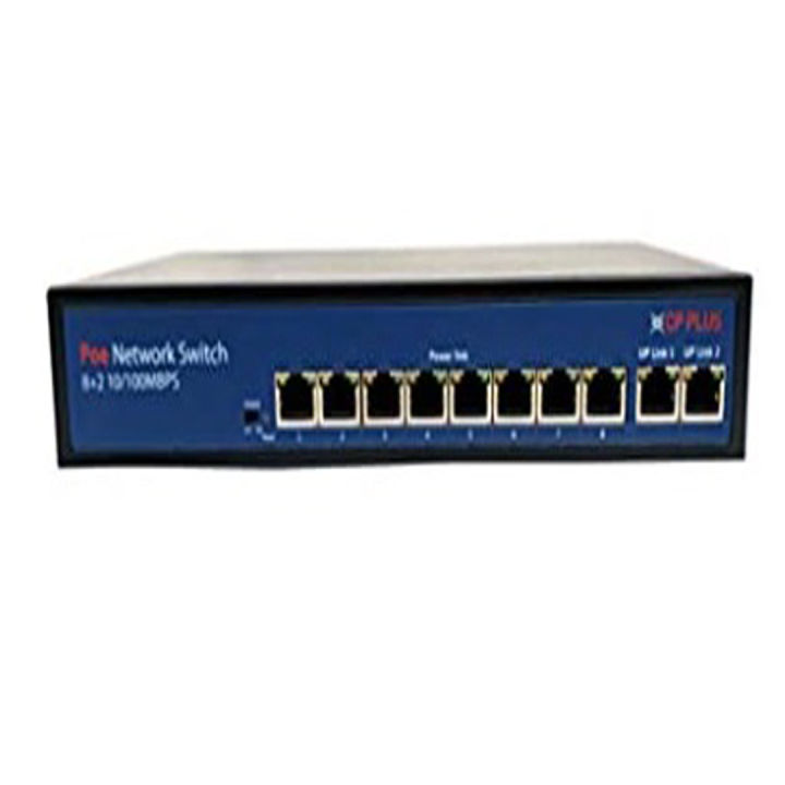 POE Switch CP Plus 8-Port PoE Switch 8 x10/100 PoE + 2 x 10/100 Base-T ...