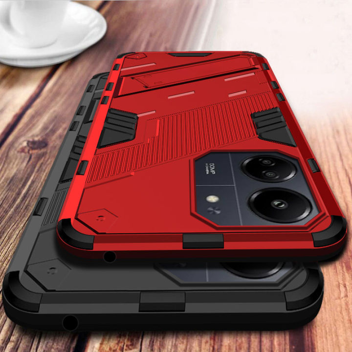 Vantime Case for Xiaomi Redmi 13C / Poco C65 Stand Shockproof Armor Lens Protection Hard Casing ...