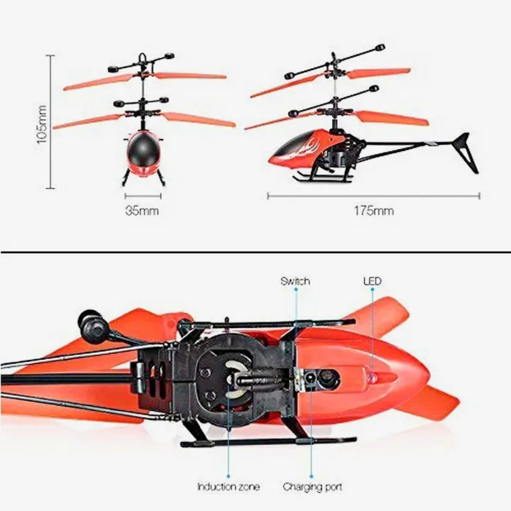 Infrared Induction Helicopter Hand Induction Control Usb Charger Flying ...